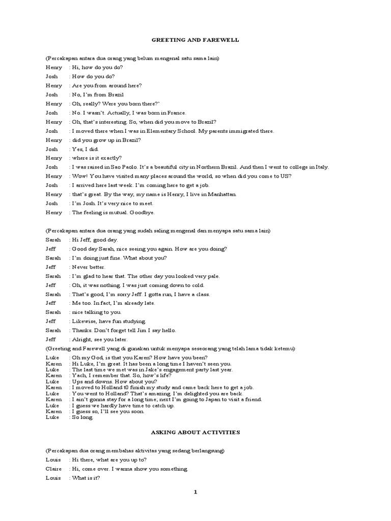 Conversation Arly and Dilla | PDF | Waiting Staff