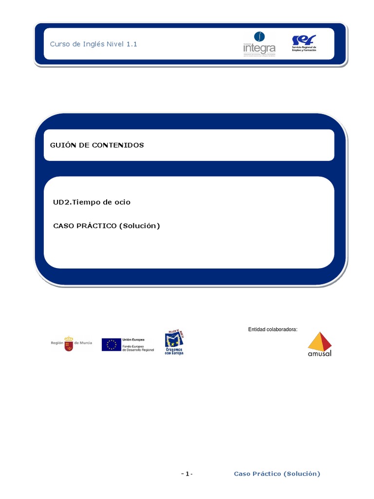 UD2-Caso Practico KEY Ingles Nivel 1 1 | PDF