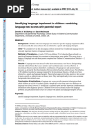 Language Disorder Severity Assessment | PDF | Percentile | Mean