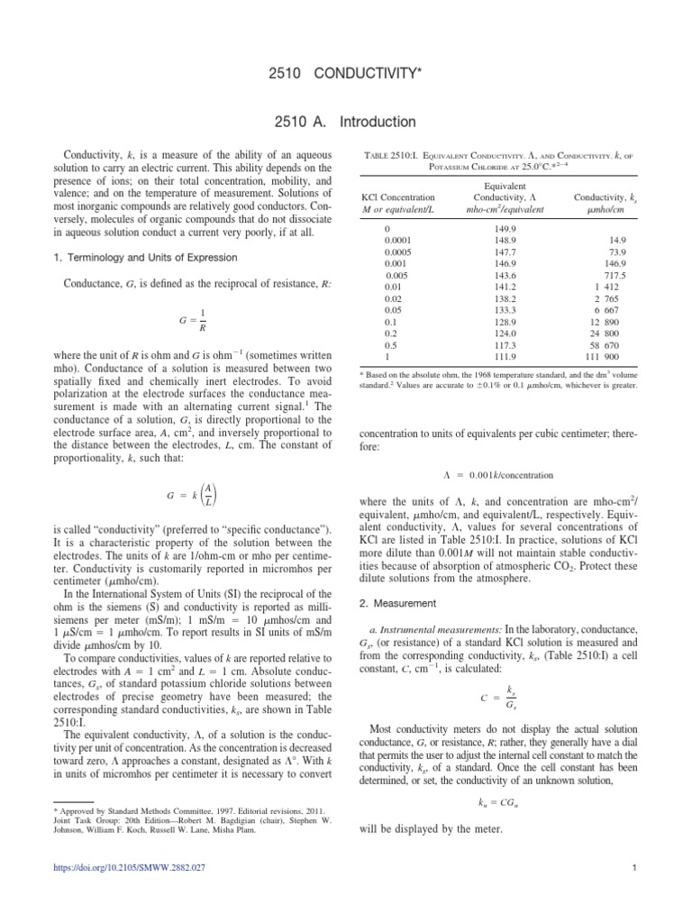 Determination of Conductivity | PDF | Ion | Physical Chemistry