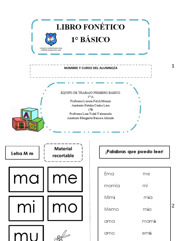 Lectura Fonética para 1° Básico | PDF