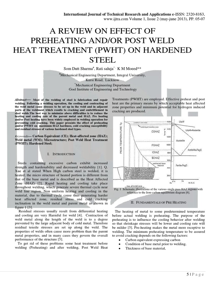 A Review On Effect of Preheating and or | PDF | Construction | Welding