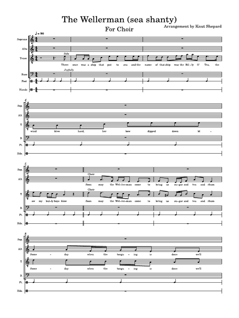 The Wellerman - Sea Shanty (Choir Arrangement) | PDF