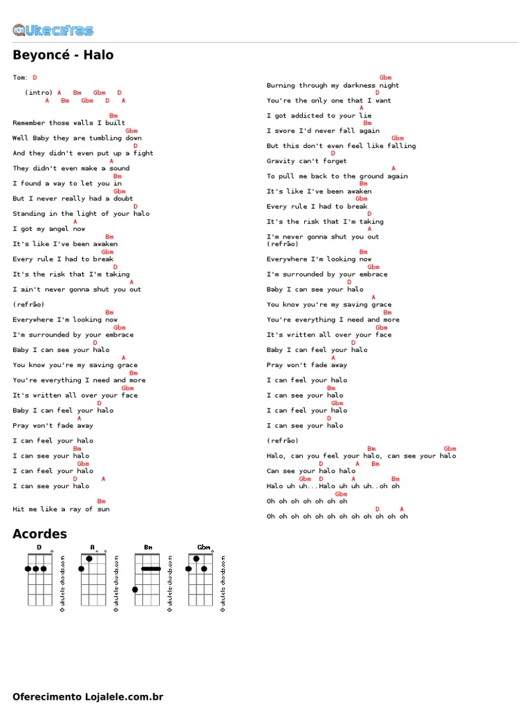 Beyoncé - Halo [Uke Cifras] | PDF | Beyoncé