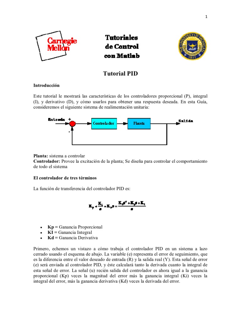 Control PID: Tutorial y Ejercicios | PDF | Métodos y materiales de ...