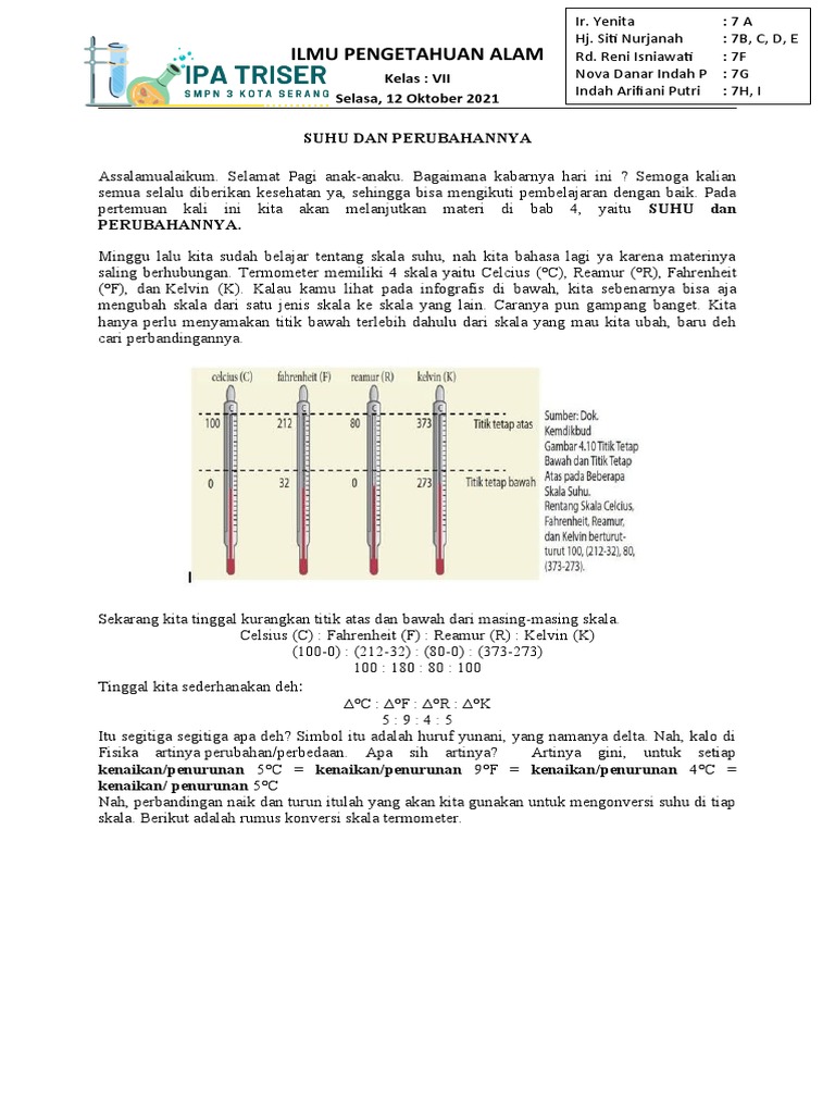 KONVERSI SKALA SUHU | PDF