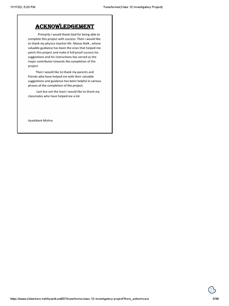 Transformer (Class 12 Investigatory Project) | PDF