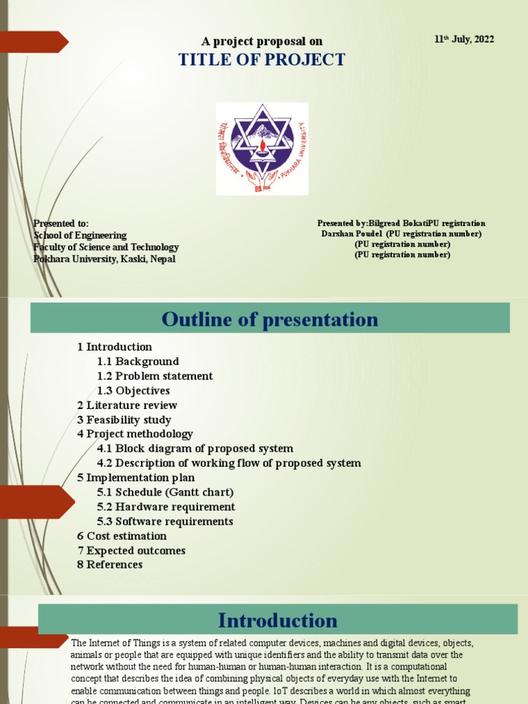 Project Proposal Powerpoint Templete | PDF | Wi Fi | Home Automation