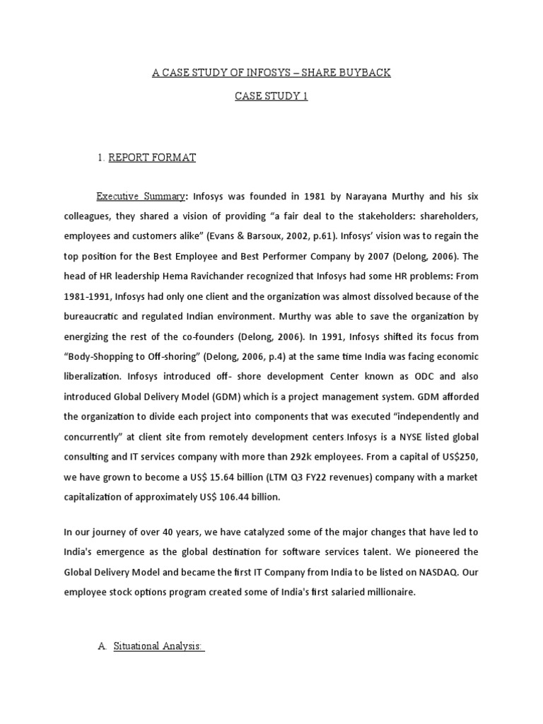 Infosys Case Study: Share Buyback Insights | PDF | Cloud Computing ...