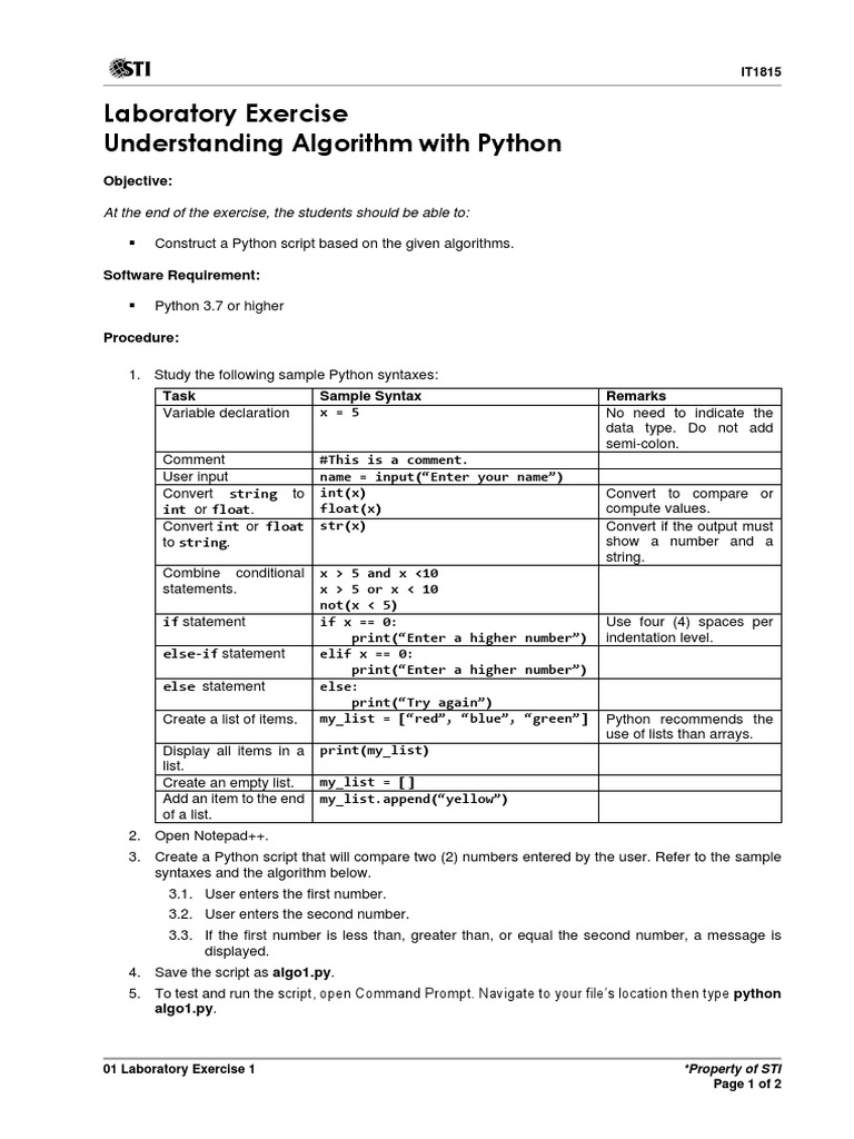 PYTHON PROGRAMMING - DATA STRUCTURES AND ALGORITHMS - (2ND YR. COLLEGE 1ST. SEM.) - 01 - Hands ...