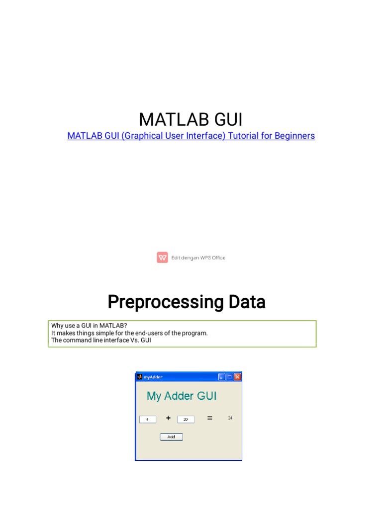 Tutorial MATLAB GUI | PDF | Graphical User Interfaces | Icon (Computing) Tutorial MATLAB GUI | PDF | Graphical User Interfaces | Icon (Computing)