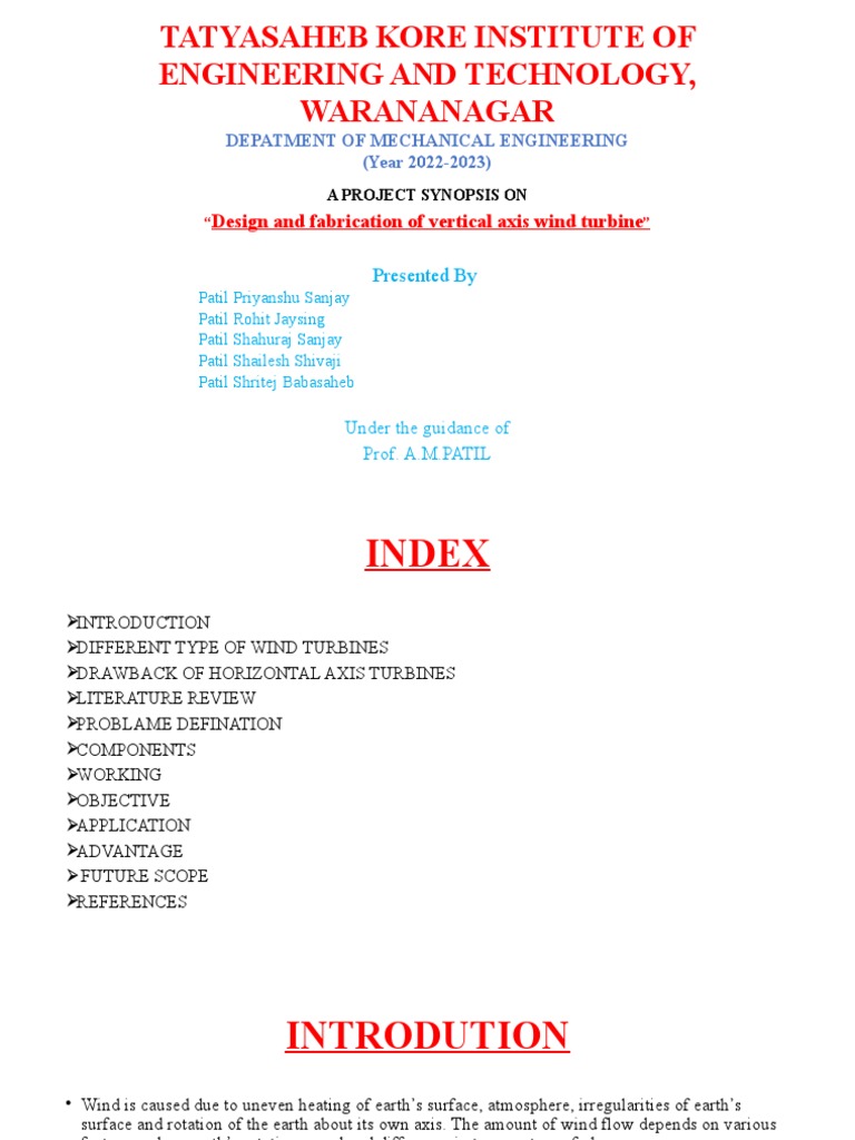 Design and fabrication of vertical axis wind turbine | PDF | Wind ...