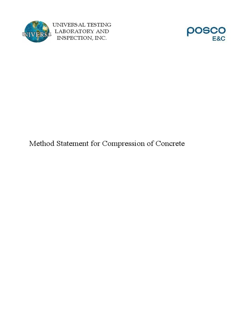 Method Statement For Concrete Compression | PDF | Concrete | Mortar (Masonry)
