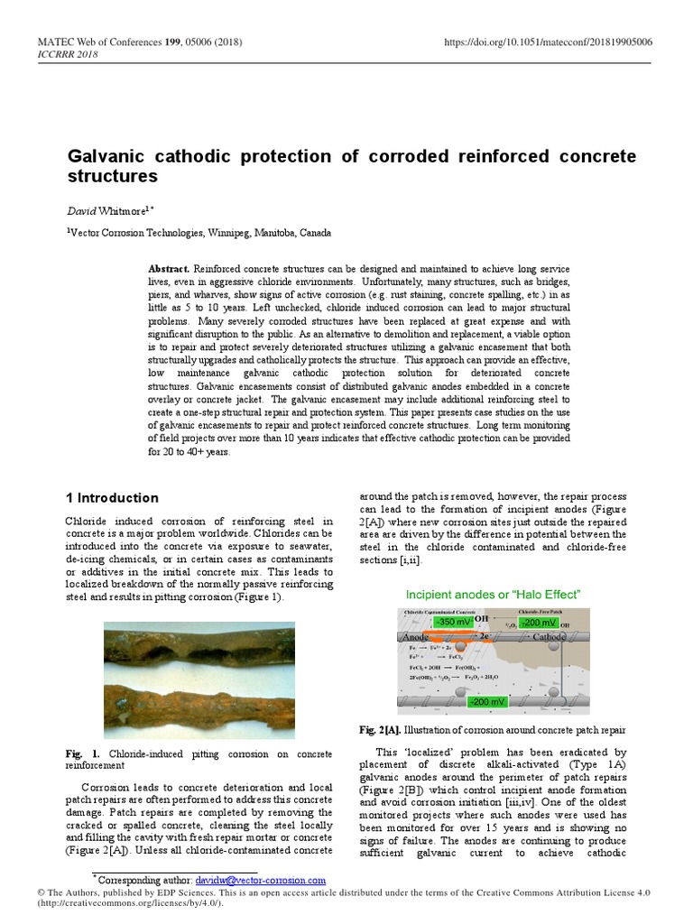 Galvanic Cathodic Protection of Corroded Reinforce | PDF | Corrosion ...