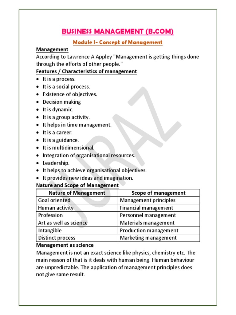 Business Management (Bcom-Juraz Short Note) | PDF | Corporate Social ...
