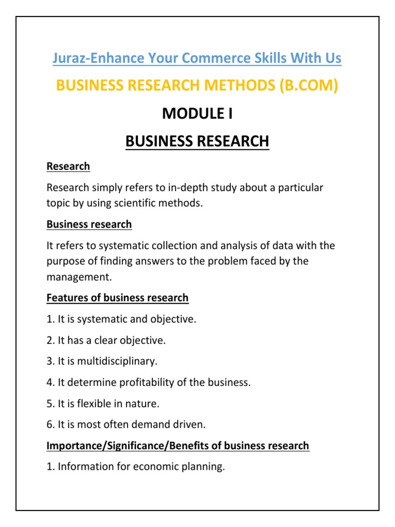 Business Research Methods Overview | PDF