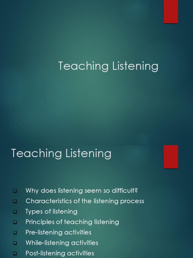 TEFL Teaching - Listening | PDF | Reading Comprehension | Applied ...