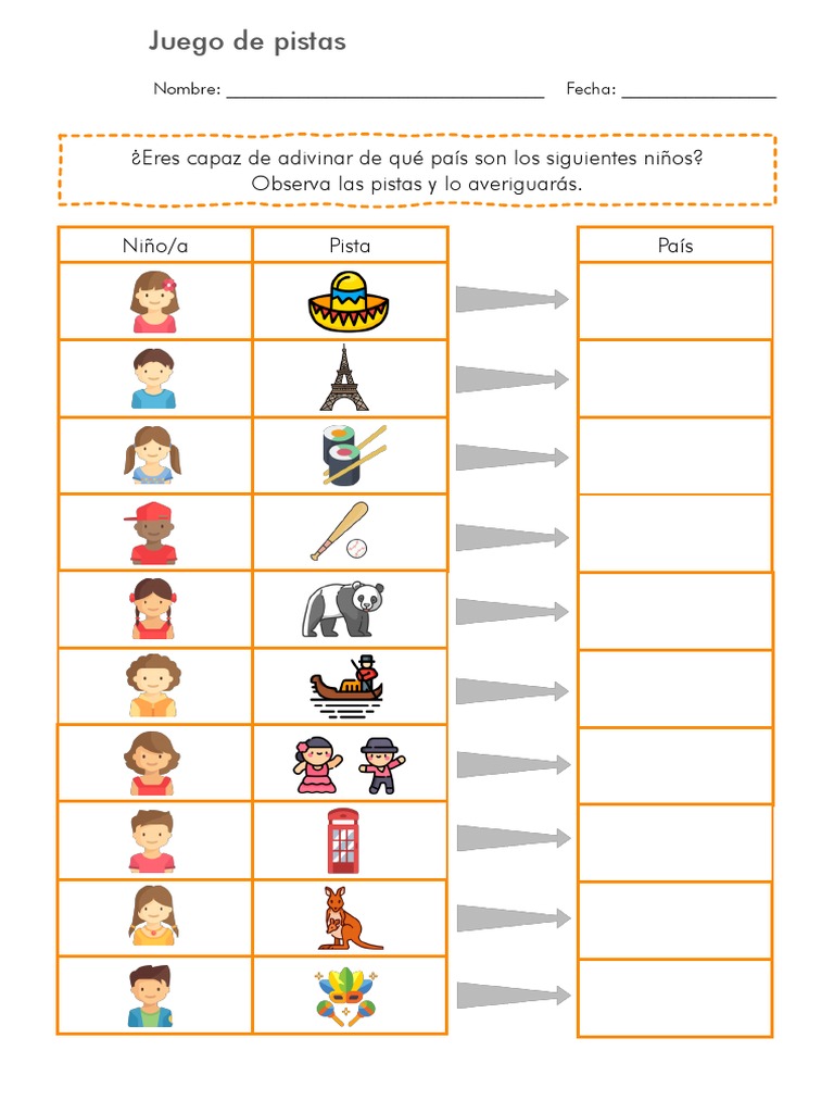 Juego de Pistas Paises | PDF | Deportes y actividades al aire libre ...