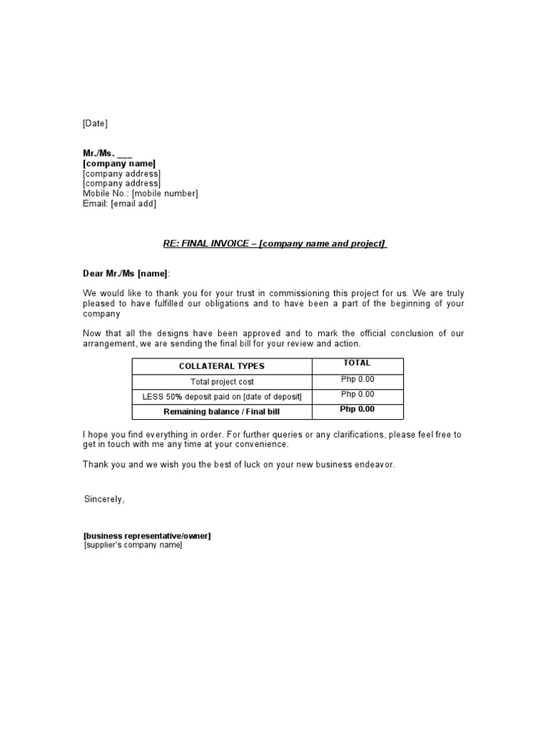 Final Invoice Template | PDF