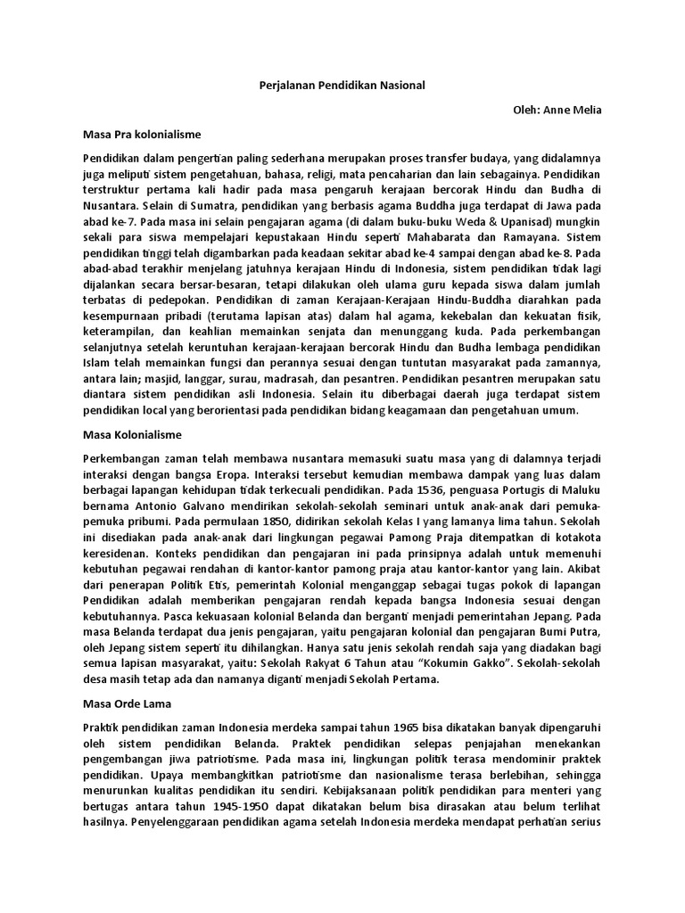 Artikel Perjalanan Pendidikan Nasional | PDF | Ilmu Sosial