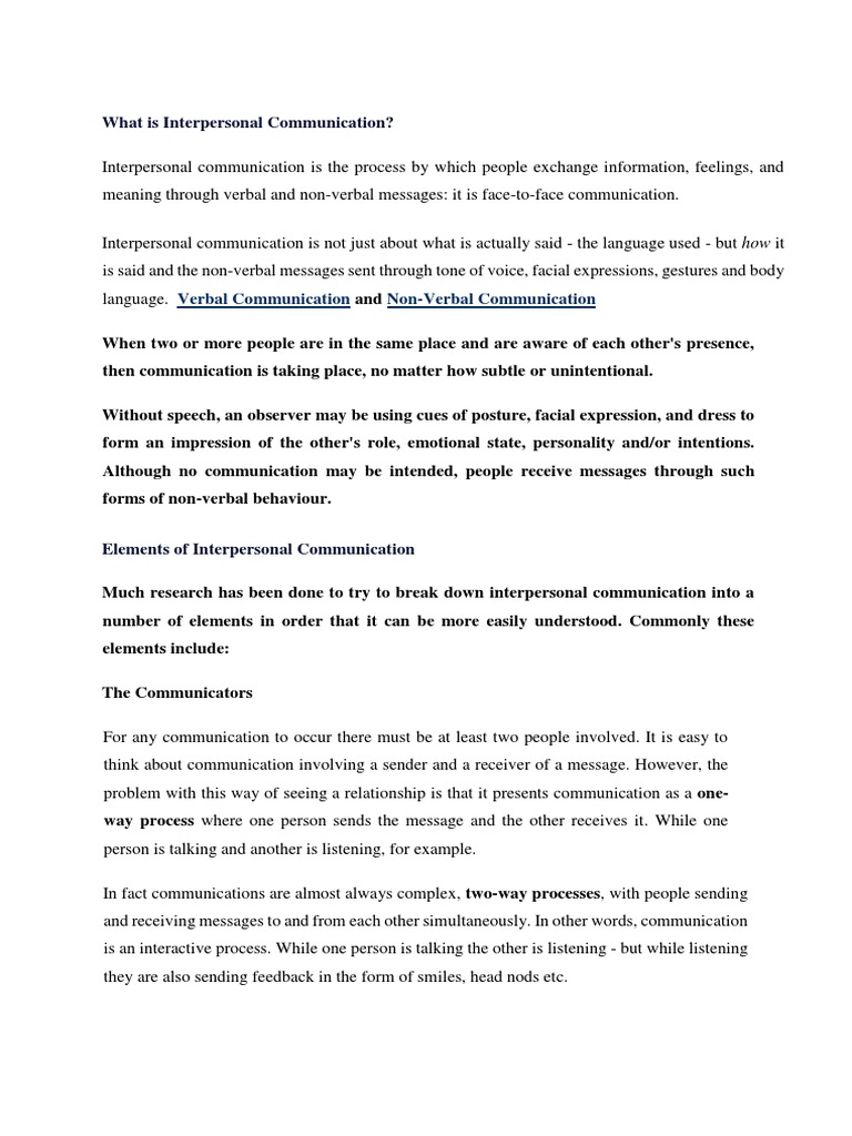 Interpersonal Skills | PDF | Communication | Nonverbal Communication