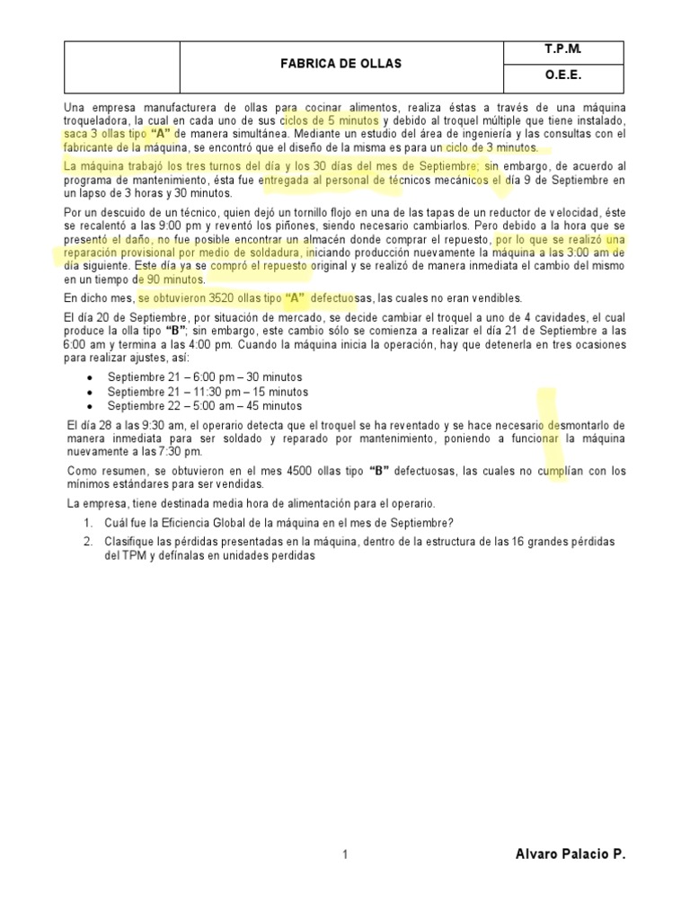 FÃ¡brica de ollas 1} | PDF