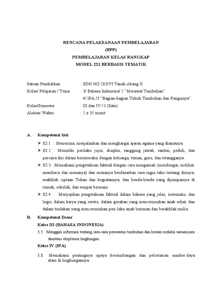 RPP PKR Model 221 Tugas 3 | PDF