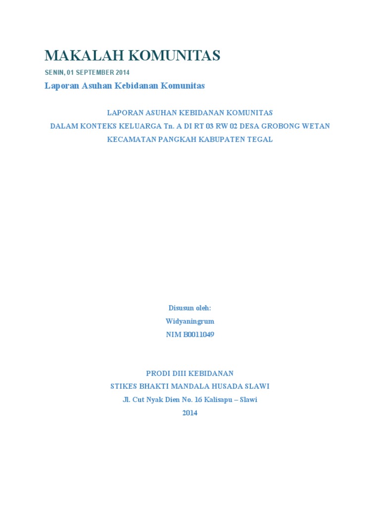 Makalah Komunitas | PDF