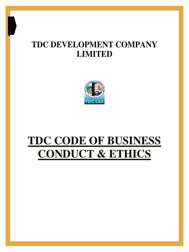 TDC Code of Business Conduct | PDF | Internal Control | Audit