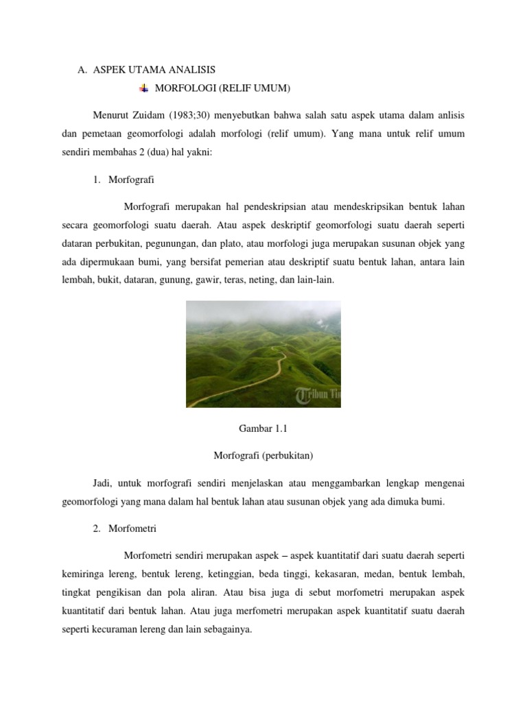 Aspek Utama Pemetaan Geomorfologi | PDF