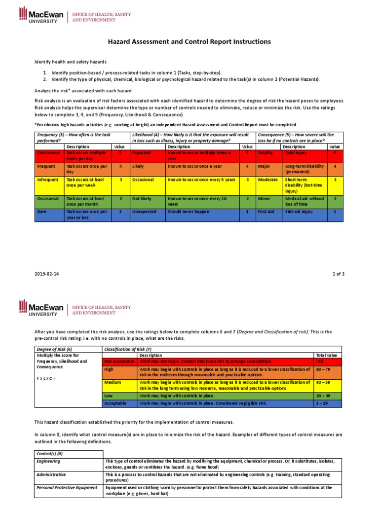 Hazard Assessment and Control Guide | PDF | Risk | Hazards