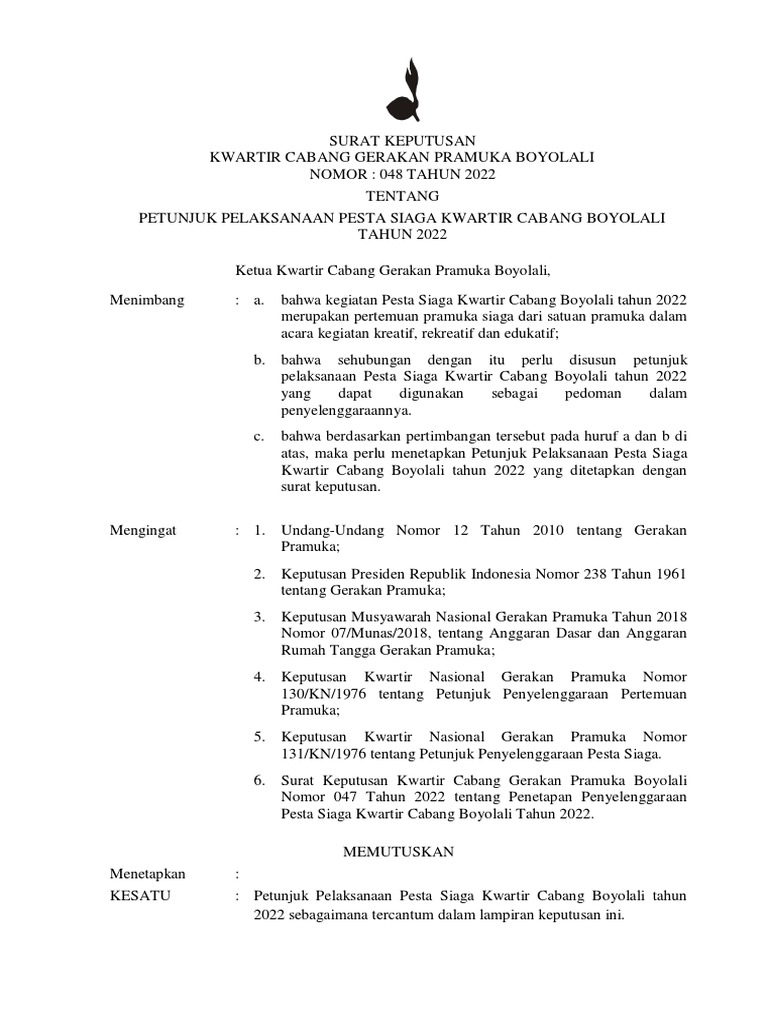 SK Juklak Dan Juknis PSC 2022 | PDF