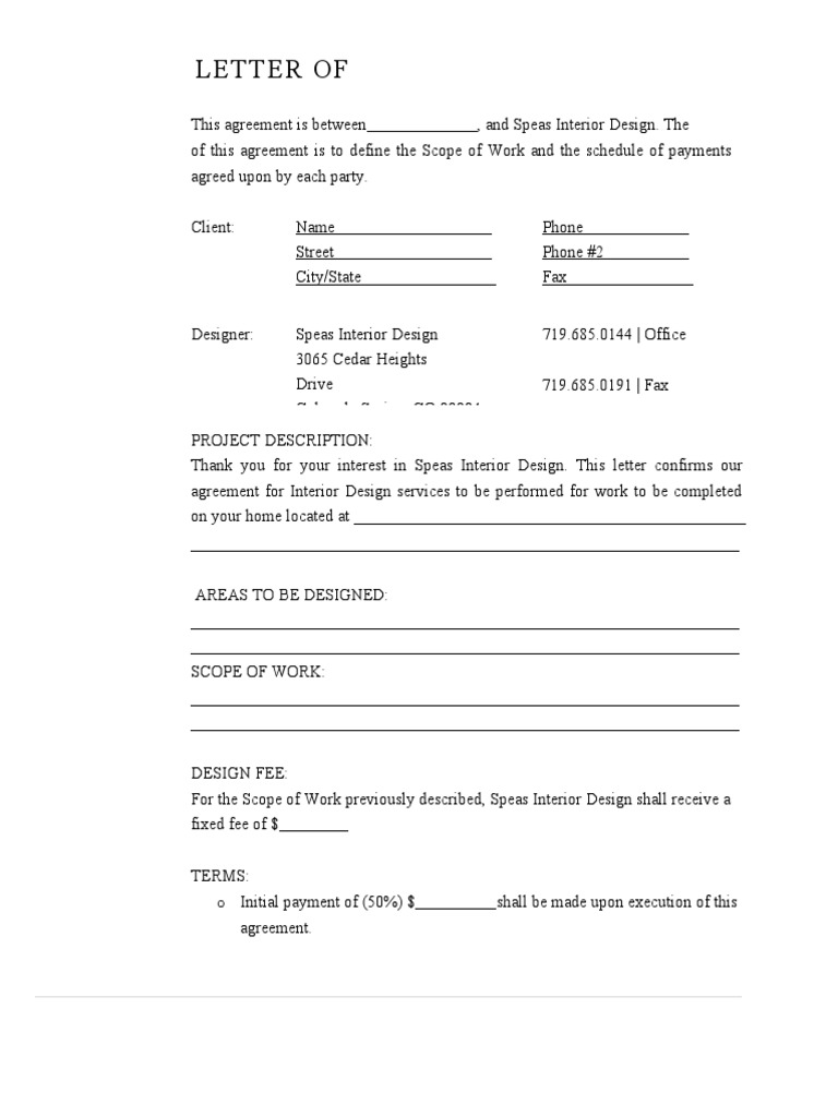Interior Design Agreement Template | PDF | Receipt | Business
