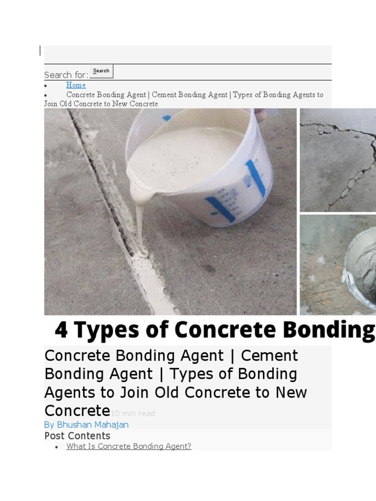 Bonding of Concrete | PDF | Concrete | Epoxy