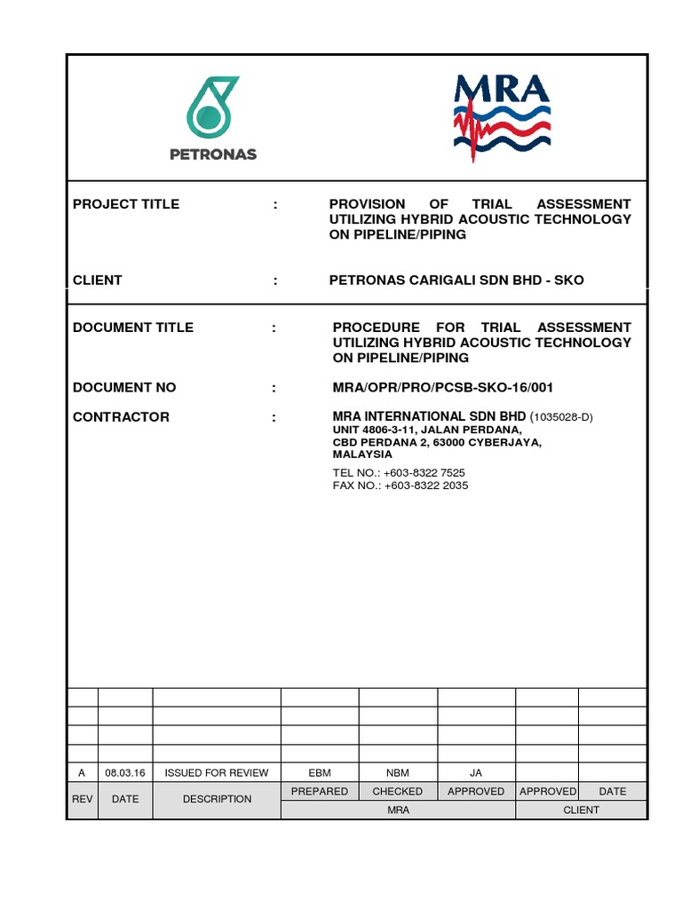 Rev A - HAT Trial Procedure For Piping&Pipeline | PDF | Nondestructive ...