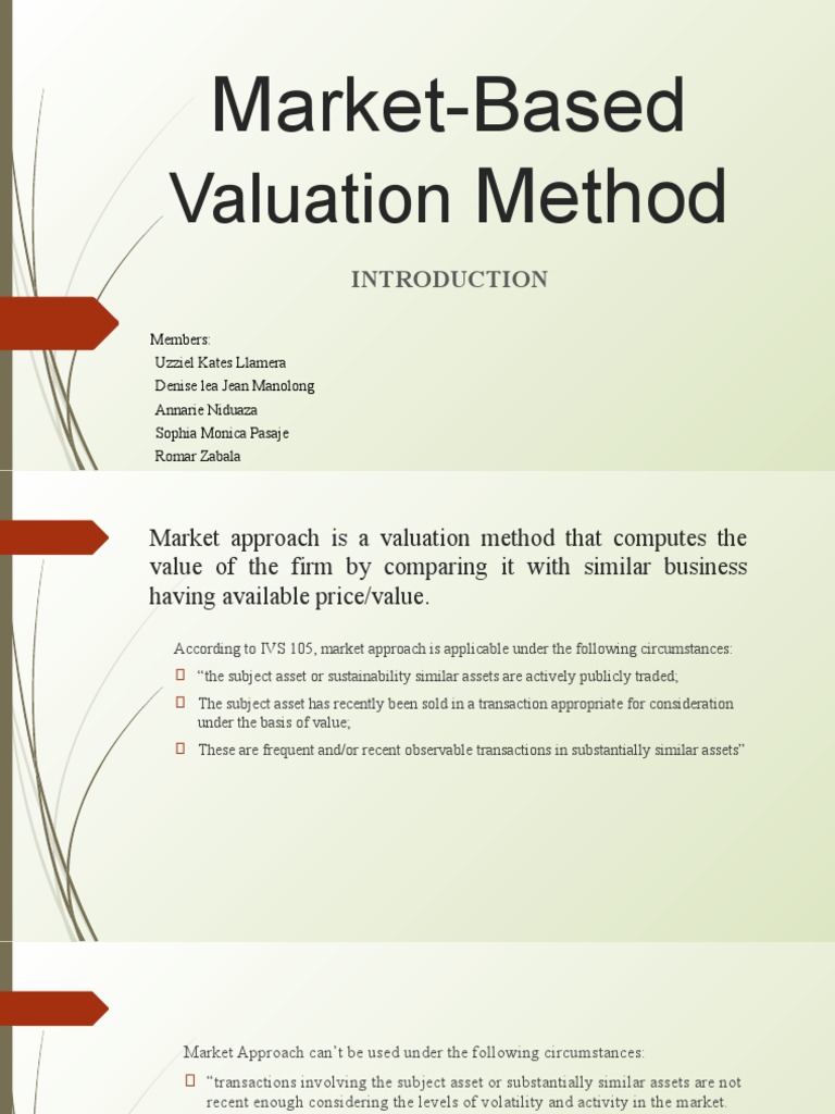 Market Based Method - Introduction 1 | PDF | Price–Earnings Ratio ...