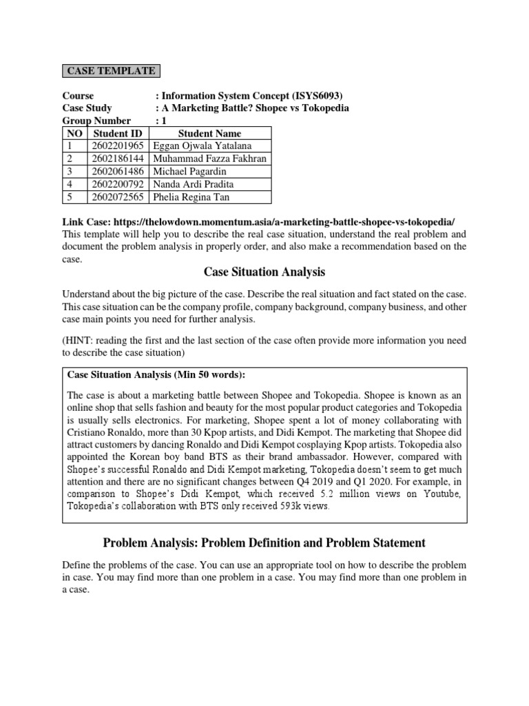 Case Tokopedia-Shopee - Group | PDF