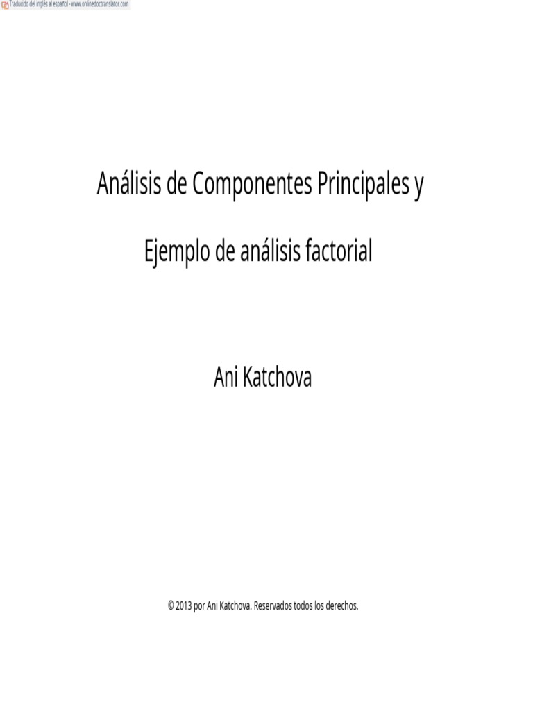 Principal Component Analysis Example - En.es | PDF | Estadísticas ...