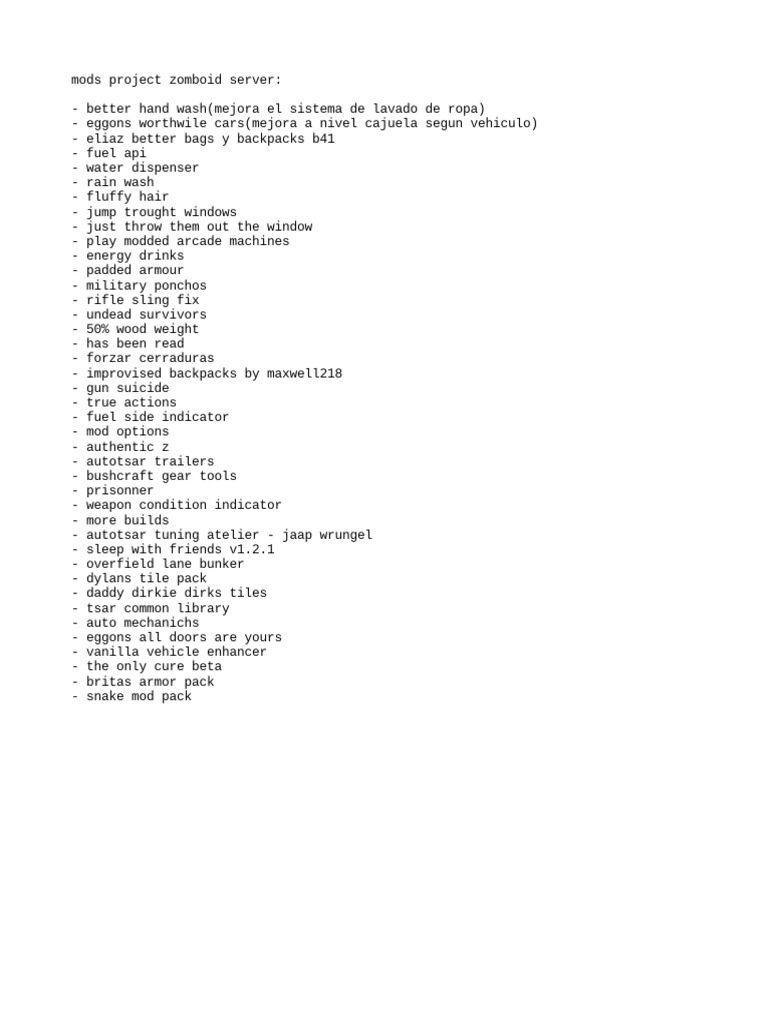 Mods Project Zomboid | PDF