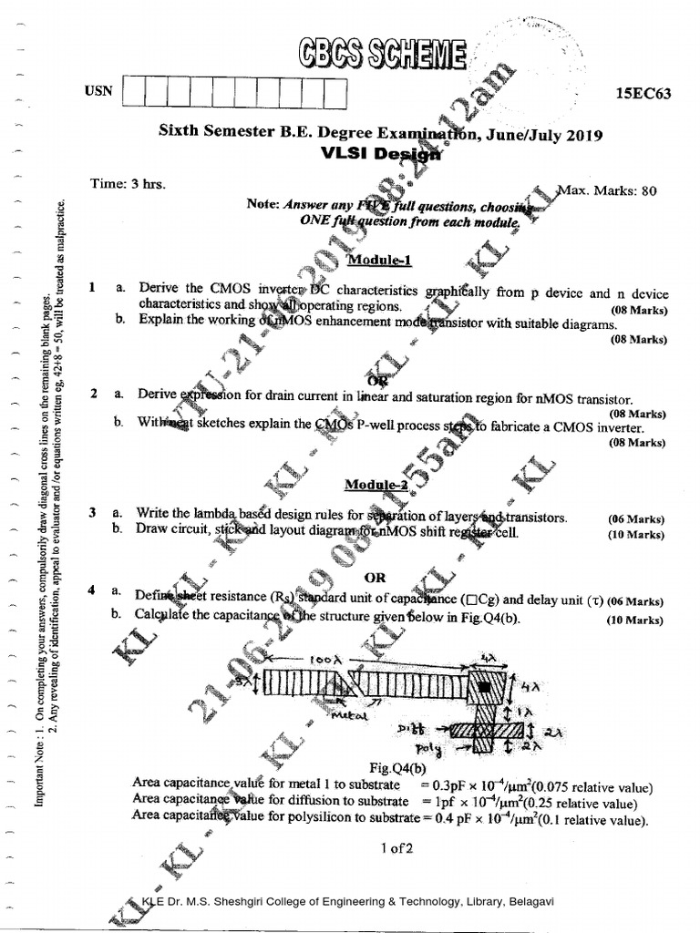 Jun July 2019 7th Sem QP | PDF | Cmos | Network Protocols