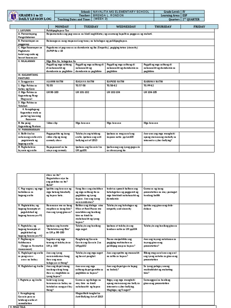 DLL Esp 4 Q2 W3 | PDF | Career & Growth