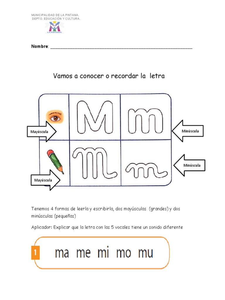 Actividades Letra M | PDF