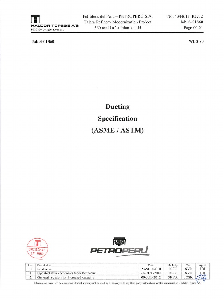 Talara Refinery Ducting Specifications | PDF | Valve | Pipe (Fluid ...