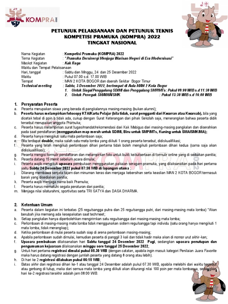 Panduan KOMPRA 2022 Pramuka | PDF