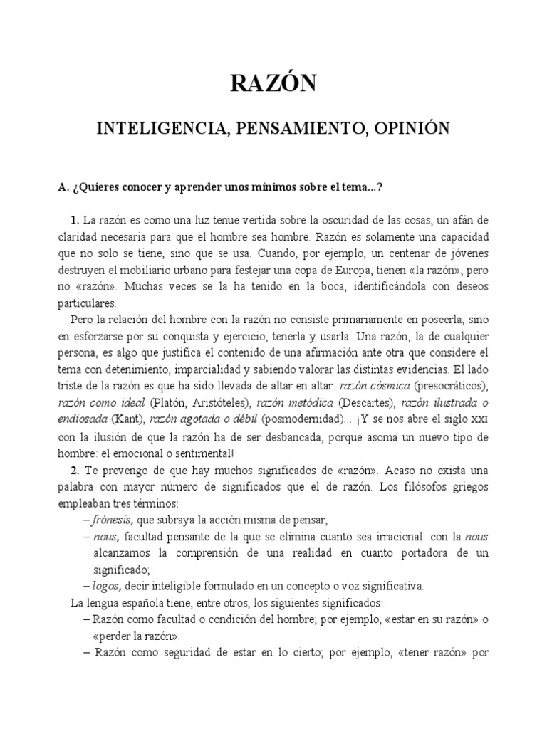 03 La Razón | PDF | Razón | Conocimiento