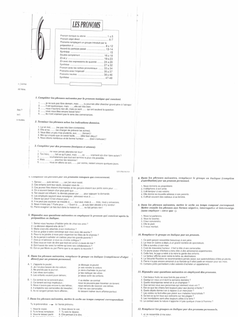 Pratique - Pronoms | PDF