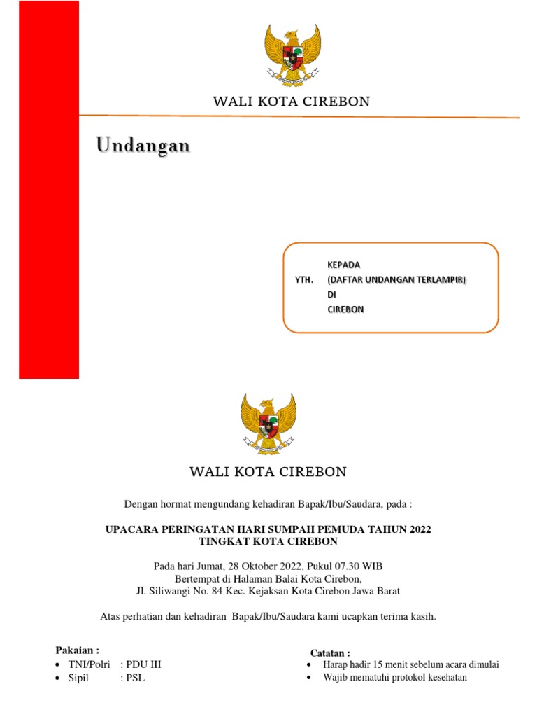 Undangan Hari Sumpah Pemuda 2022 | PDF