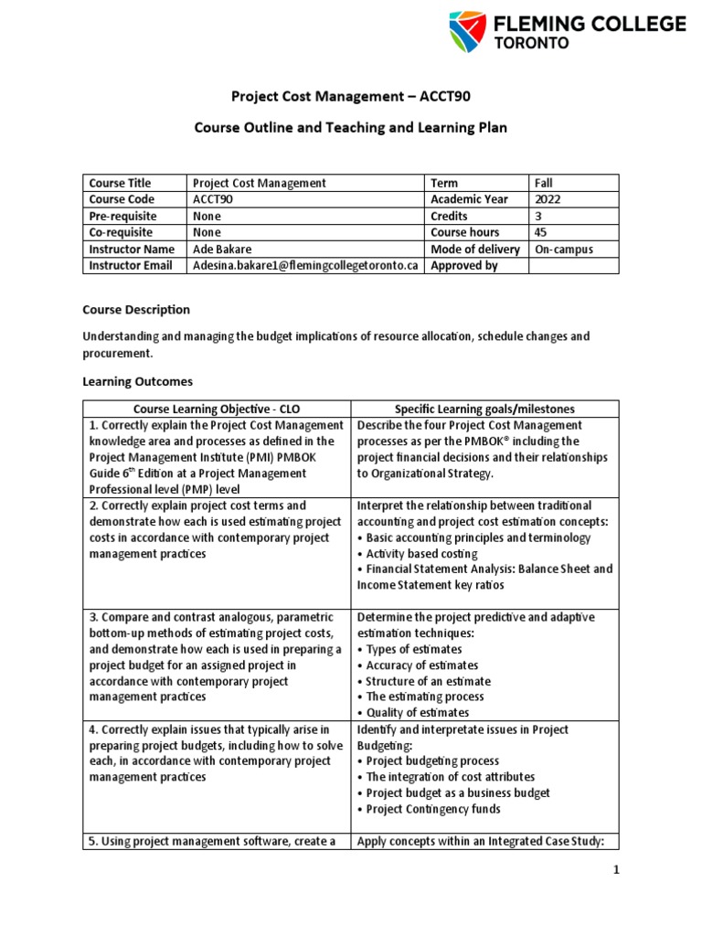 ACCT 90 - Project Cost Management TLP | PDF | Cost Accounting | Business