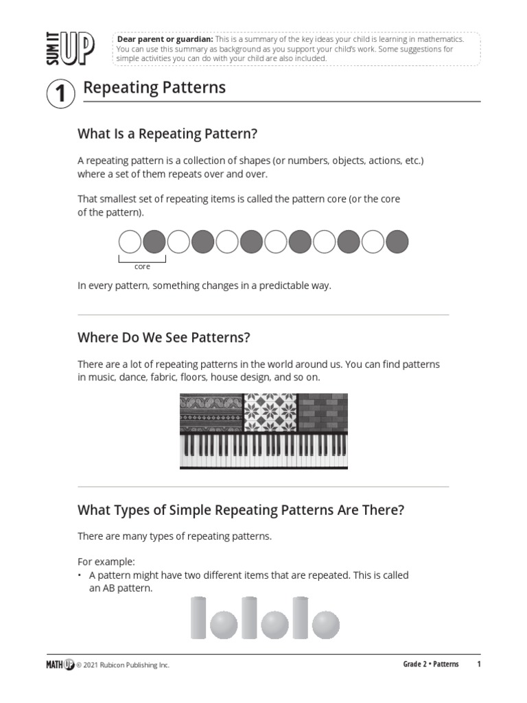 Repeating Patterns Mathup | PDF