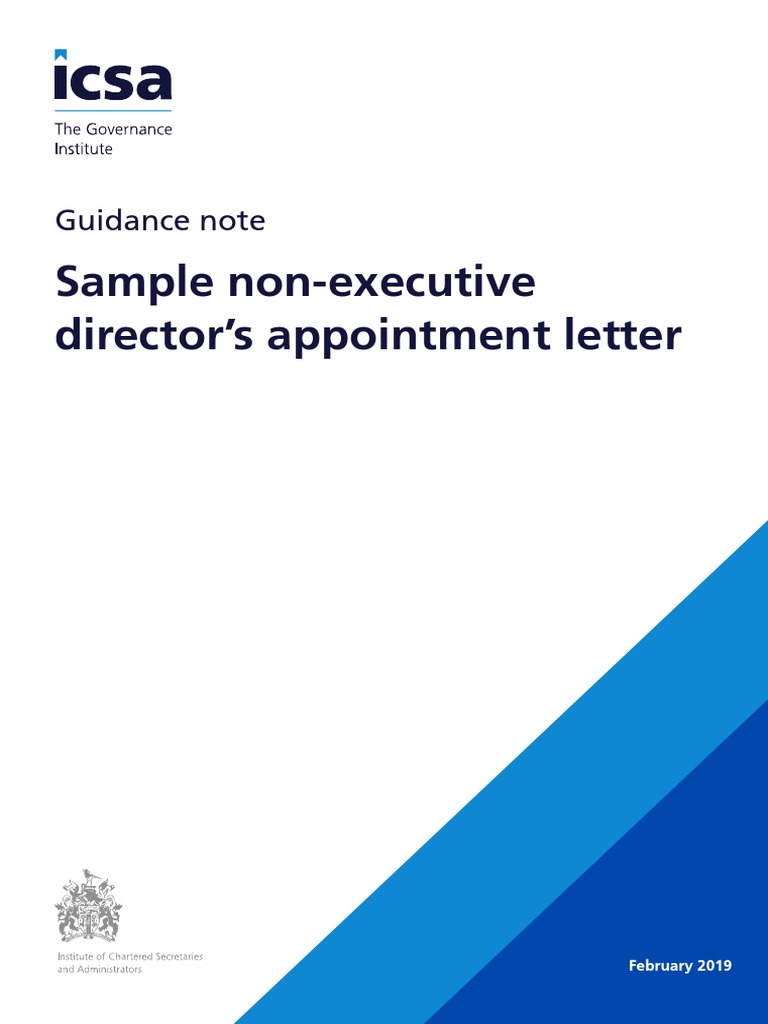 Non Executive Director Appointment Letter v4 | PDF